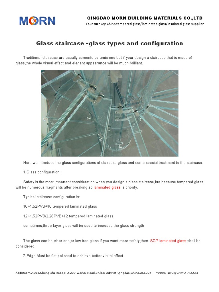 Glass Staircase - Glass Types and Configuration | PDF | Glasses ...