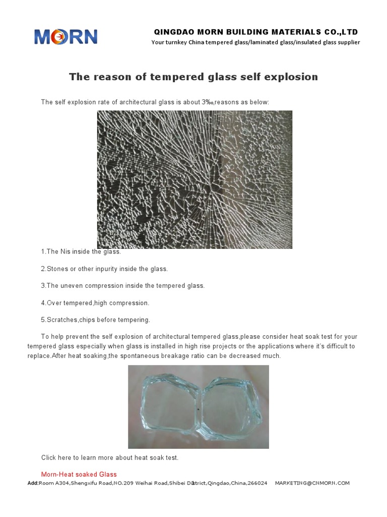 The Reason Of Tempered Glass Self Explosion Pdf Glasses Building