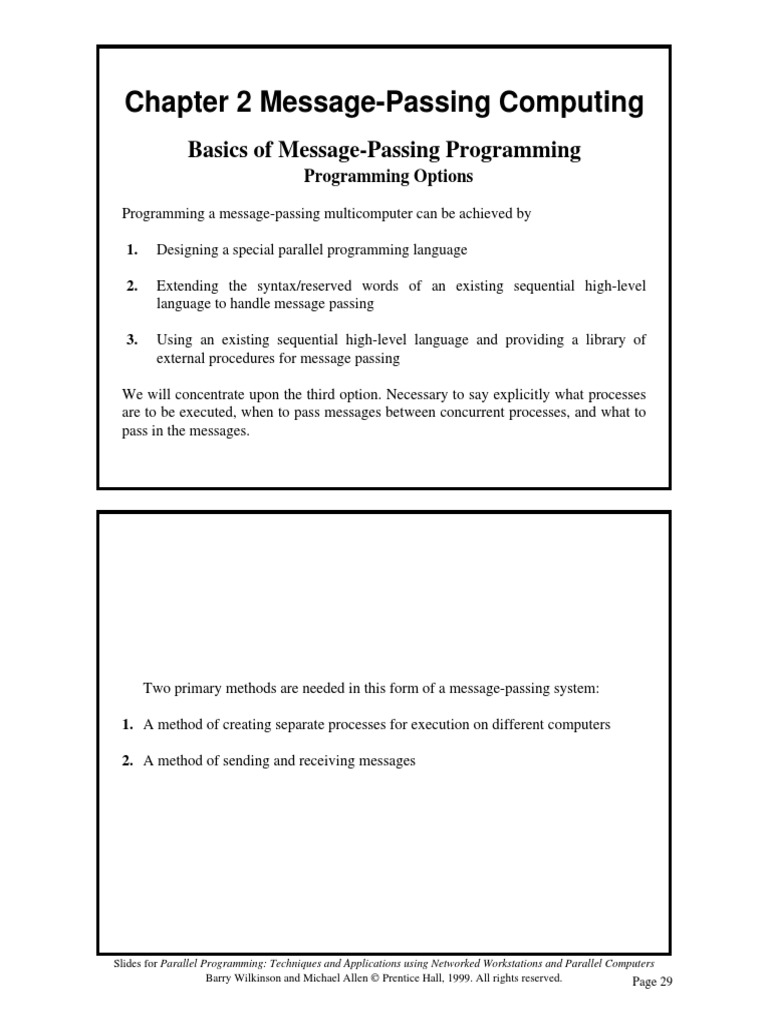 Message-Passing Programming Basics and Options | PDF | Message Passing ...