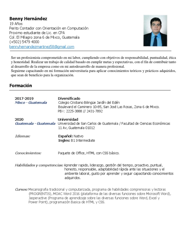Curriculum Vitae Oficial PDF | PDF | Guatemala | Microsoft Word