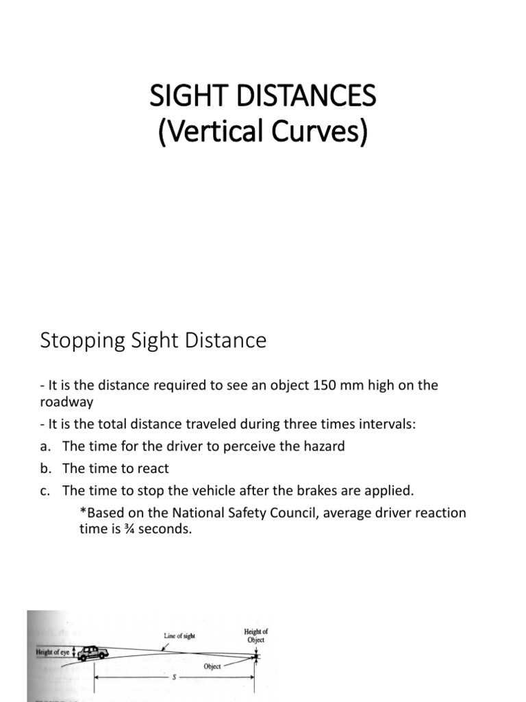 4 CE41 Sight Distances | PDF | Land Transport | Physics