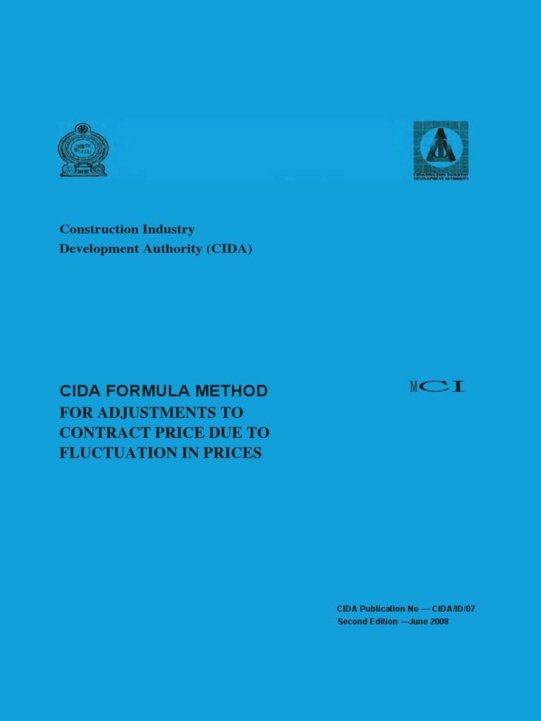 Cida Formula Method For Adjustments To Contract Price Due To ...