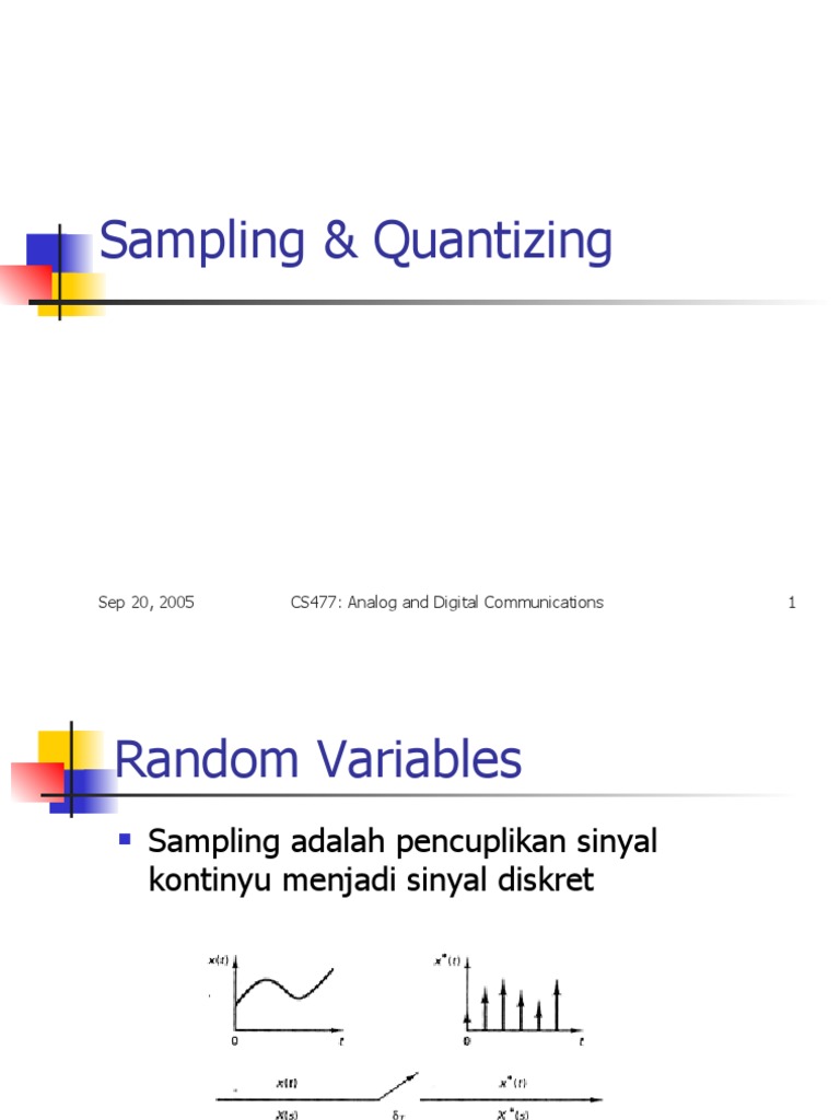 Sampling & Quantizing: Sep 20, 2005 CS477: Analog and Digital ...