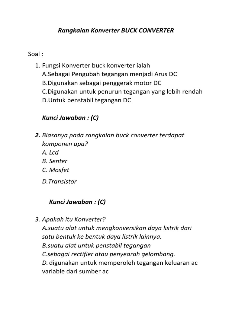Rangkaian Konverter BUCK CONVERTER | PDF