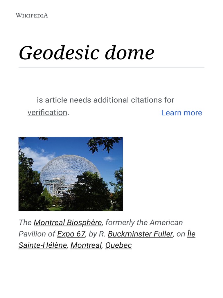 Geodesic Dome - Wikipedia PDF | PDF | Building Engineering | Nature