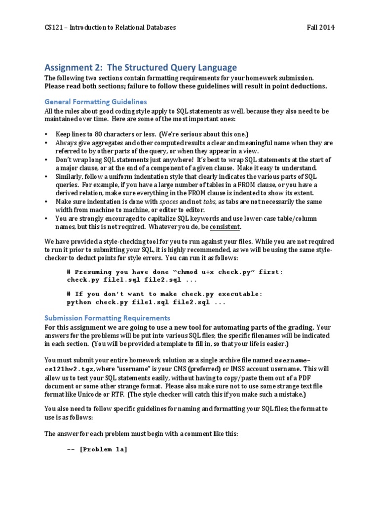 Assignment 2 | PDF | Relational Model | Relational Database