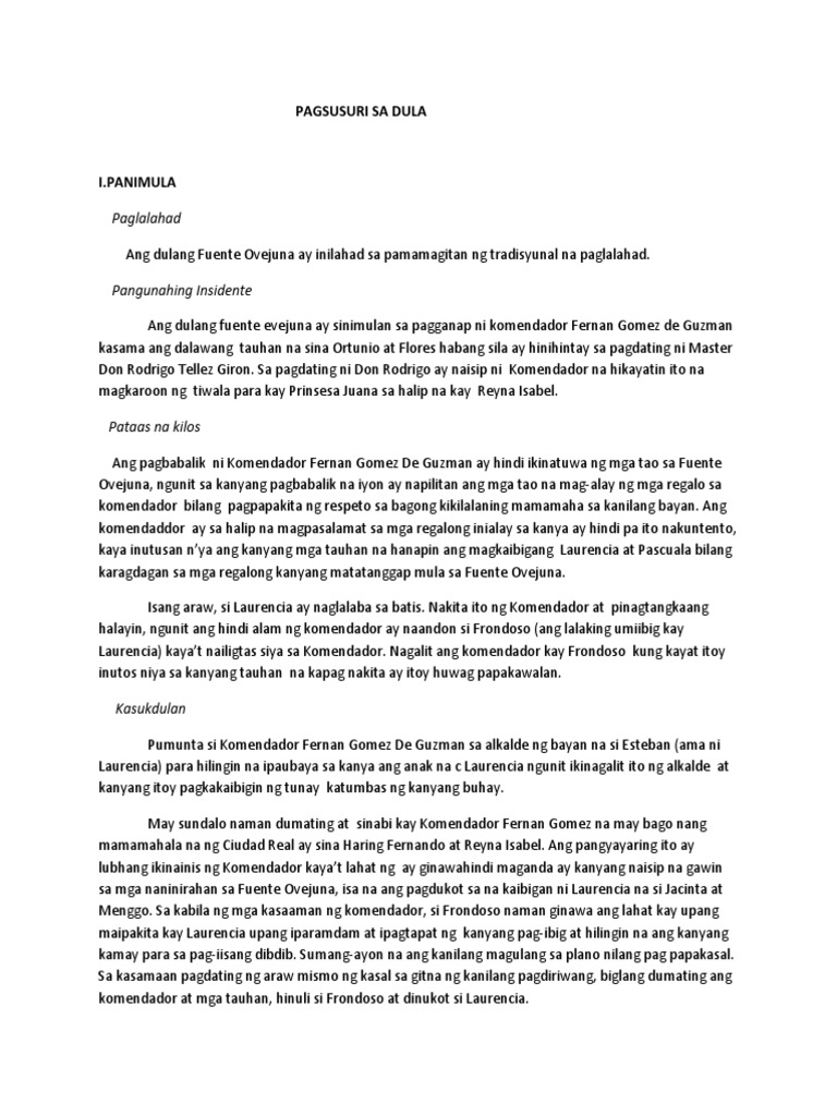 Pagsusuri Sa Dula | PDF