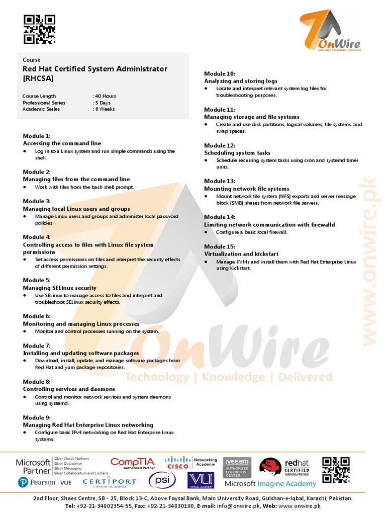 RHCSA Course Datasheet | PDF | File System | Linux