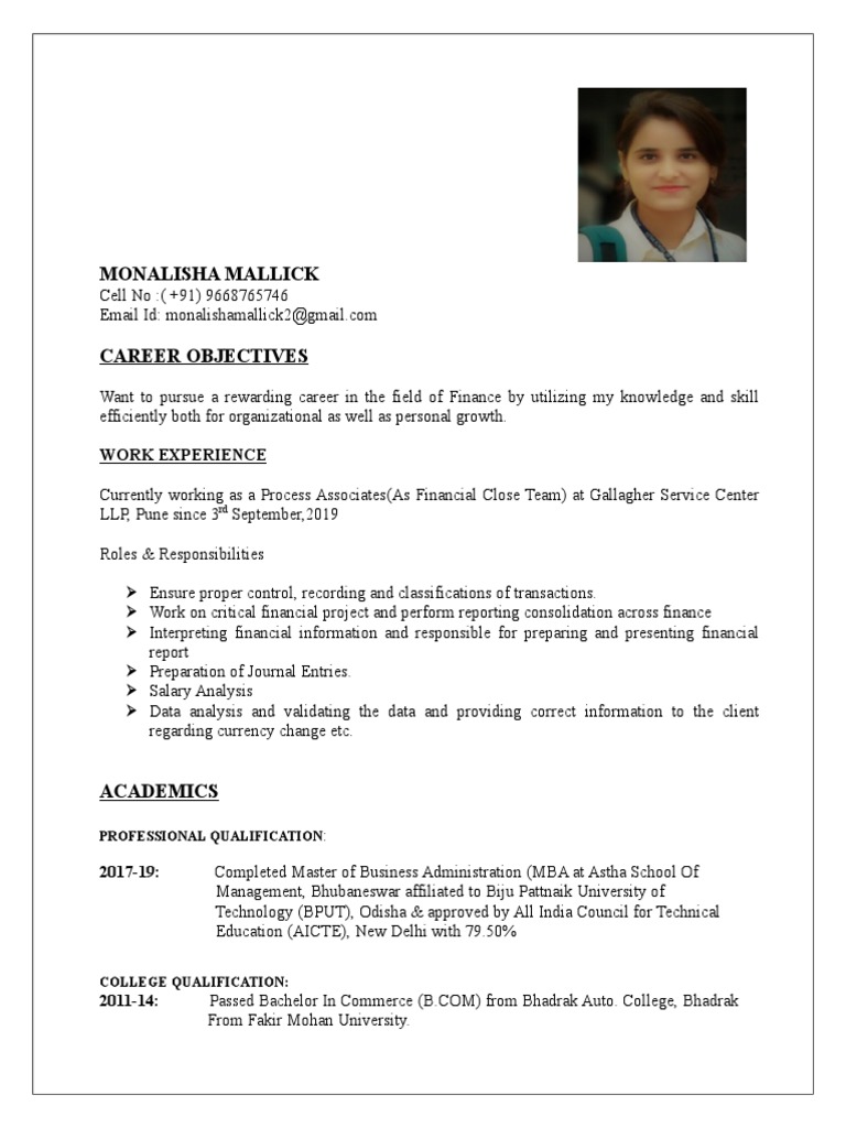 Manisha CV | PDF | Master Of Business Administration | Value Added Tax