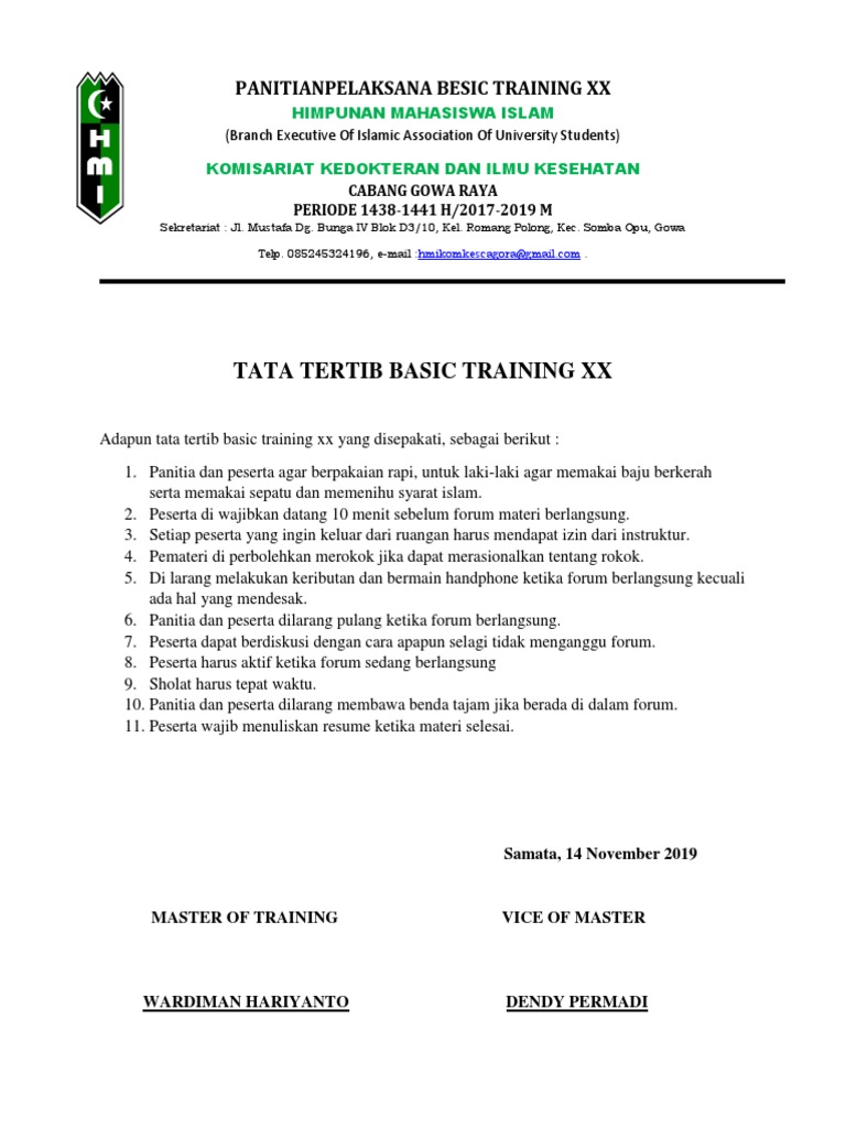 Tata Tertib Basic Training XX | PDF