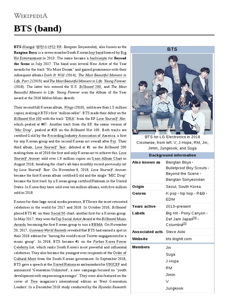 BTS (Band) PDF | PDF