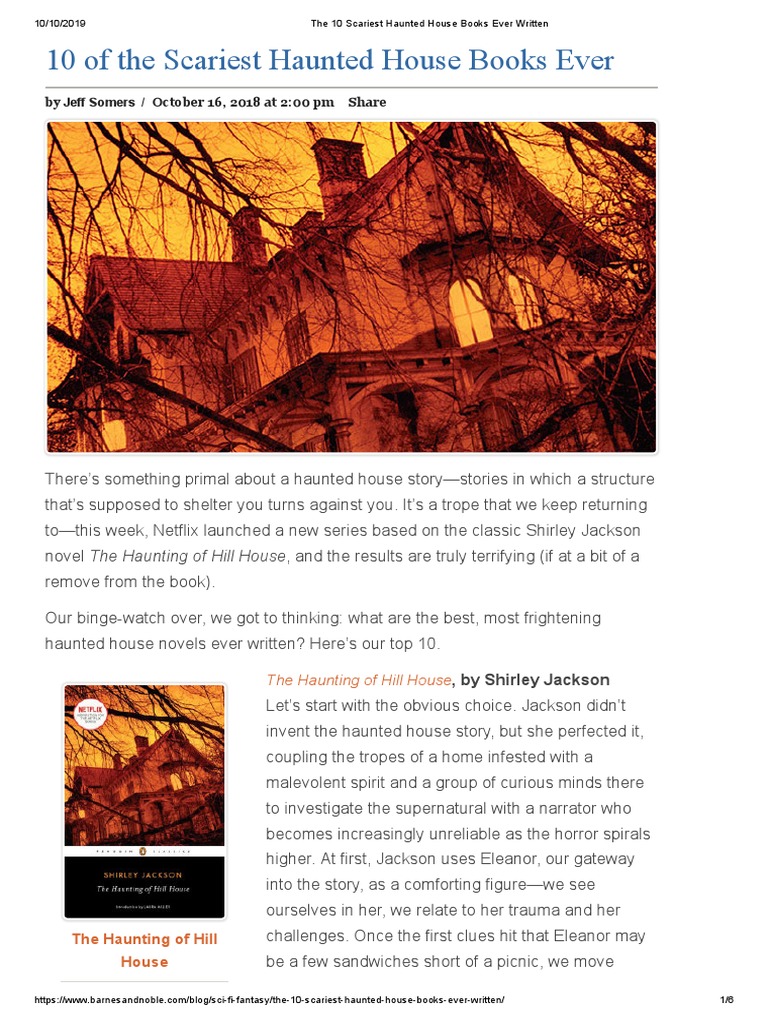 The 10 Scariest Haunted House Books Ever Written | PDF