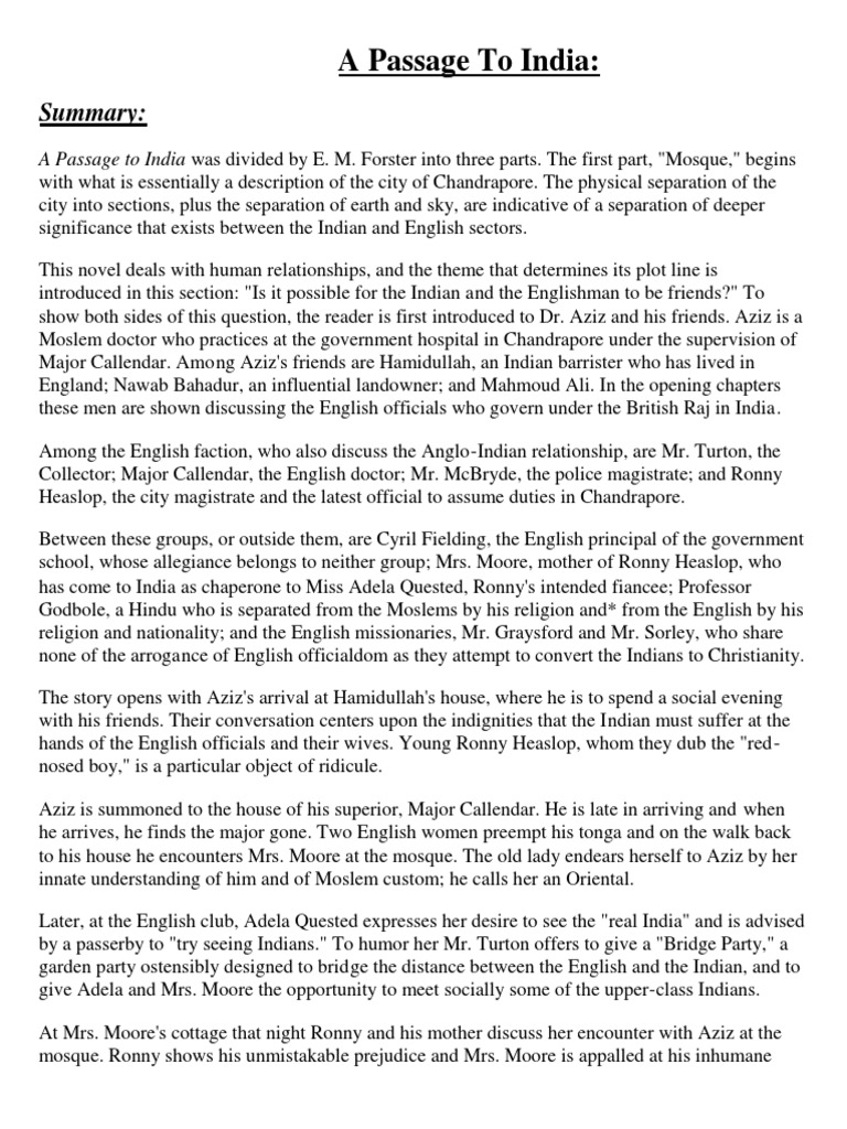 A Passage To India | PDF