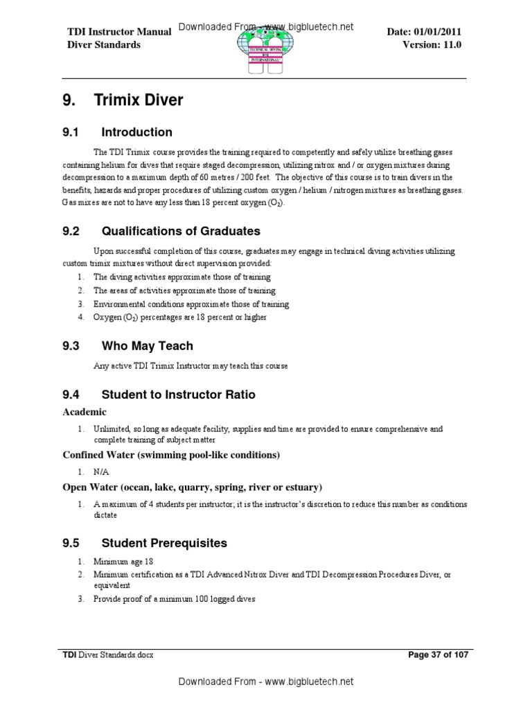 TDI Trimix Diver | PDF | Scuba Diving | Underwater Diving