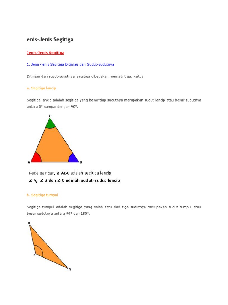 Jenis Jenis Segitiga | PDF