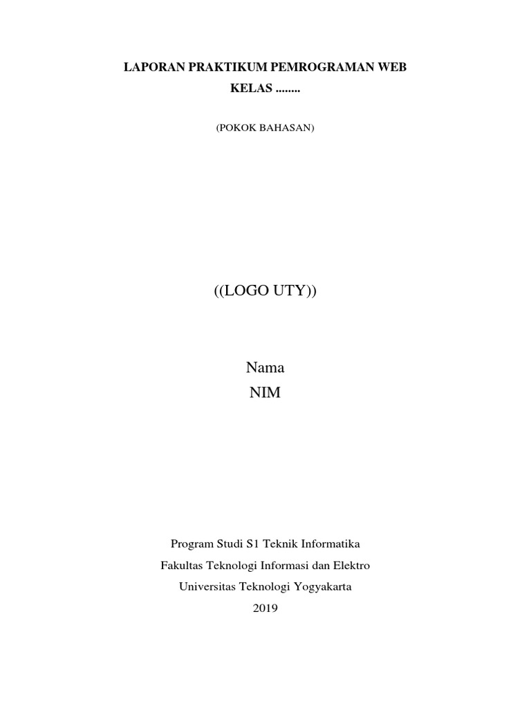 Template Laporan Praktikum Pemrograman Web Pdf