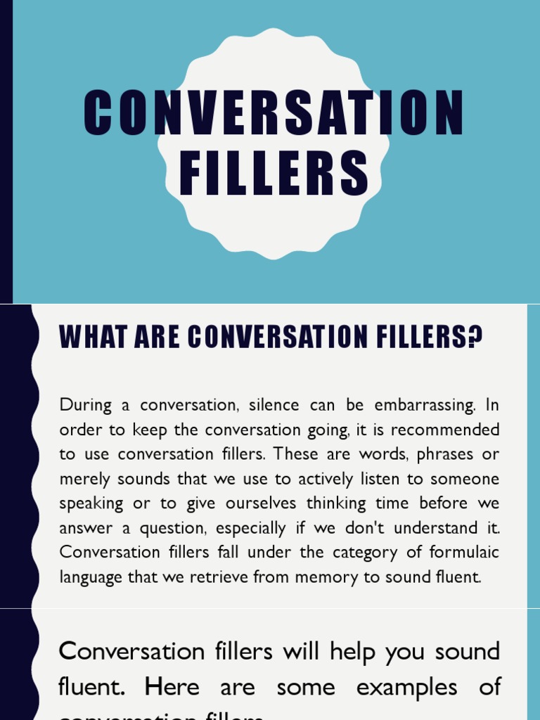 Conversation Fillers | PDF