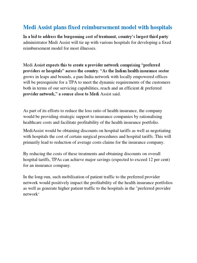 Medi Assist Plan | PDF