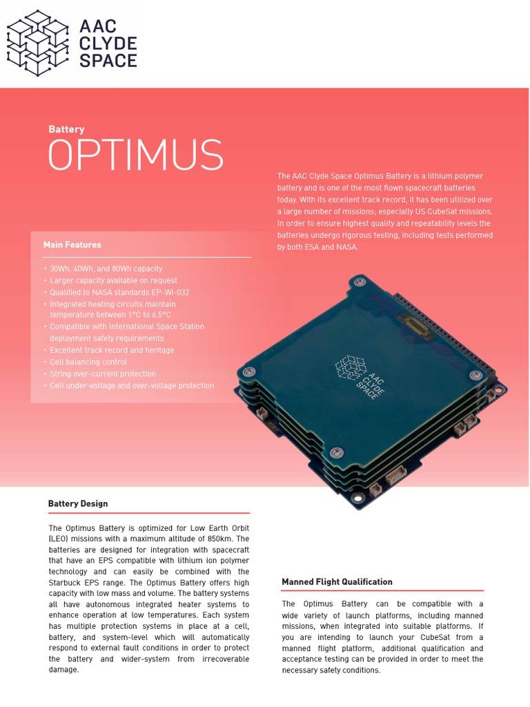 OPTIMUS Original PDF | PDF | Spaceflight Technologies | Flight