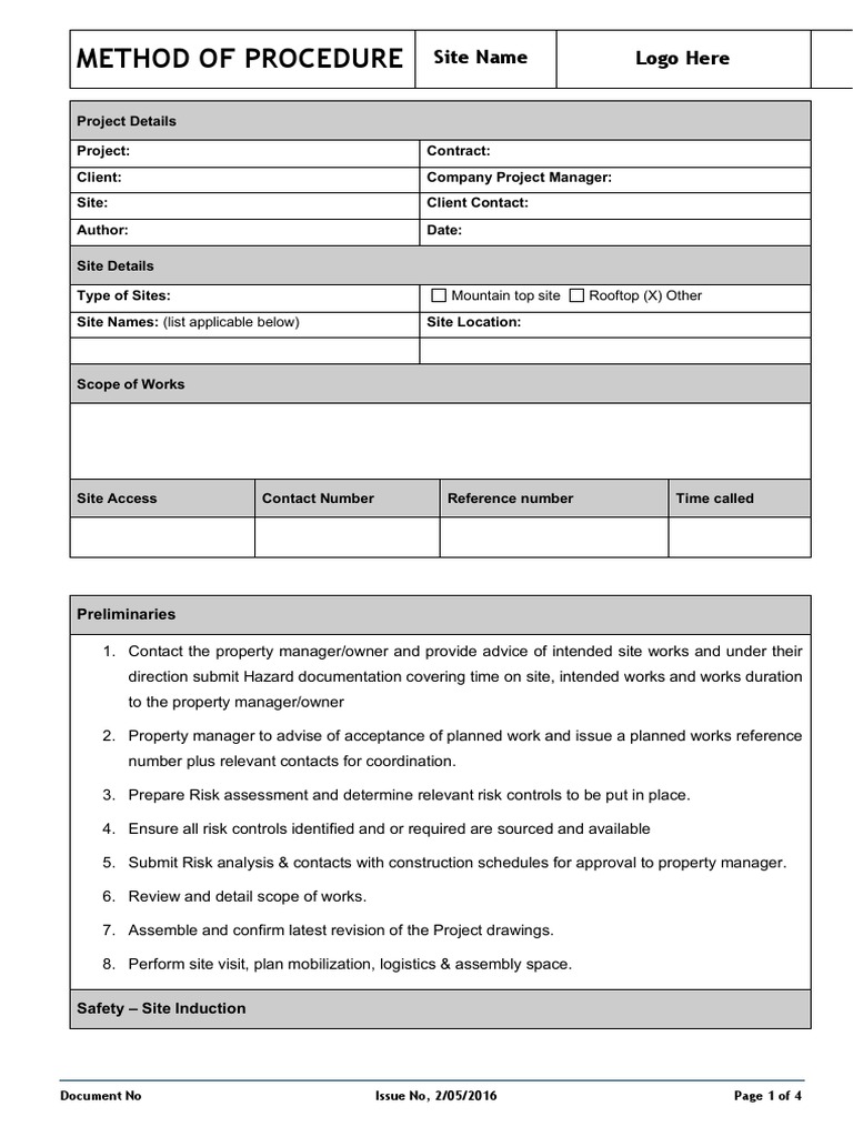 Generic MOP | PDF | Risk Assessment | Risk