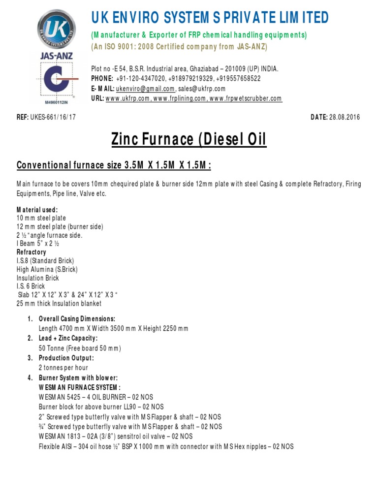 Furnace Detail | PDF | Furnace | Refractory