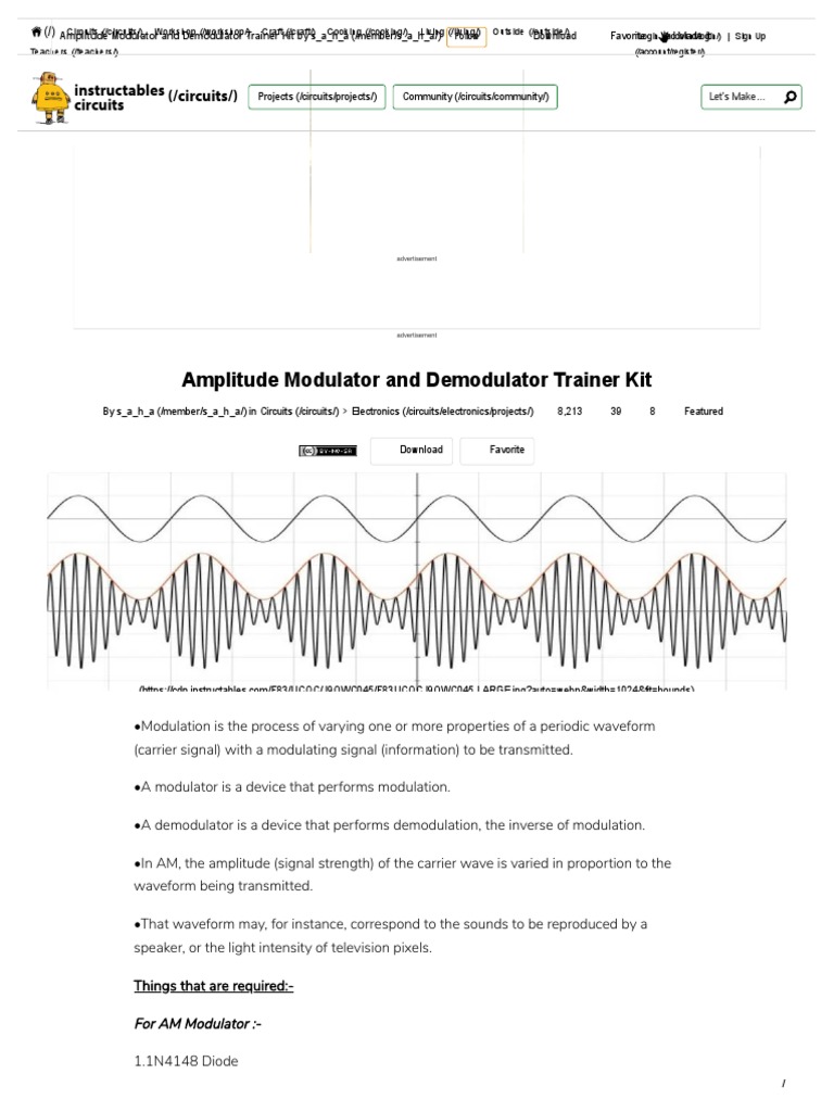 Amplitude Modulator and Demodulator Trainer Kit - 5 Steps (With ...