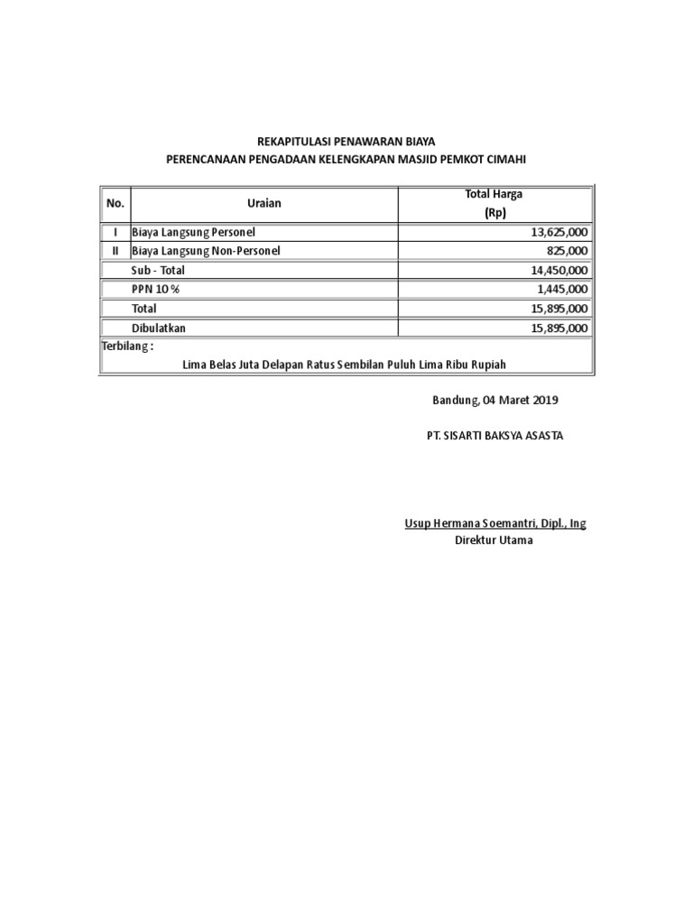 Form Rab Penawaran | PDF