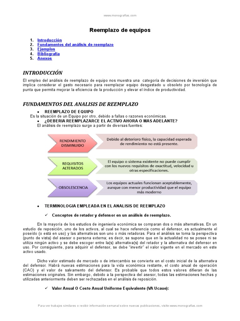 Analisis Reemplazo Equipo | PDF | Depreciación | Business