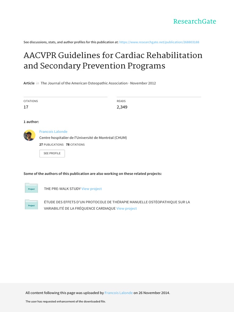 AACVPR 2012 Cardiac Rehab and Secondary Prevention | PDF ...