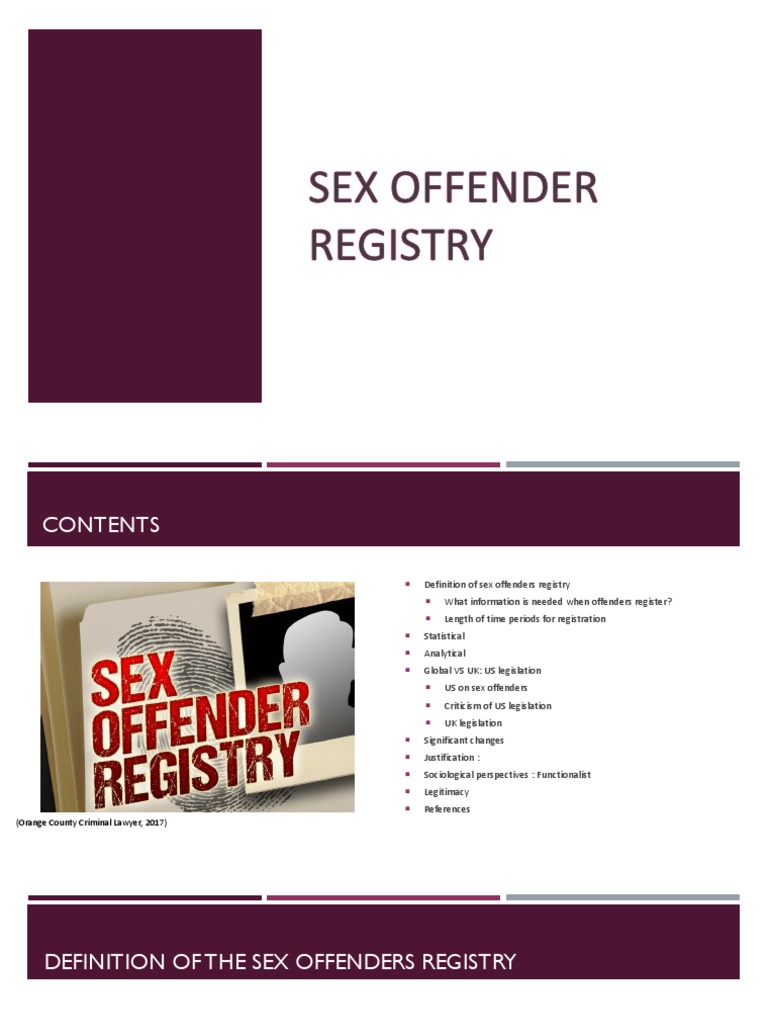 Sex Offender Register | PDF | Sex Offender | Sex Offender Registries In ...