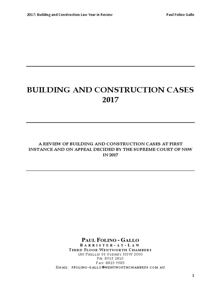 Construction Cases 2017 | PDF | Adjudication | Judgment (Law)