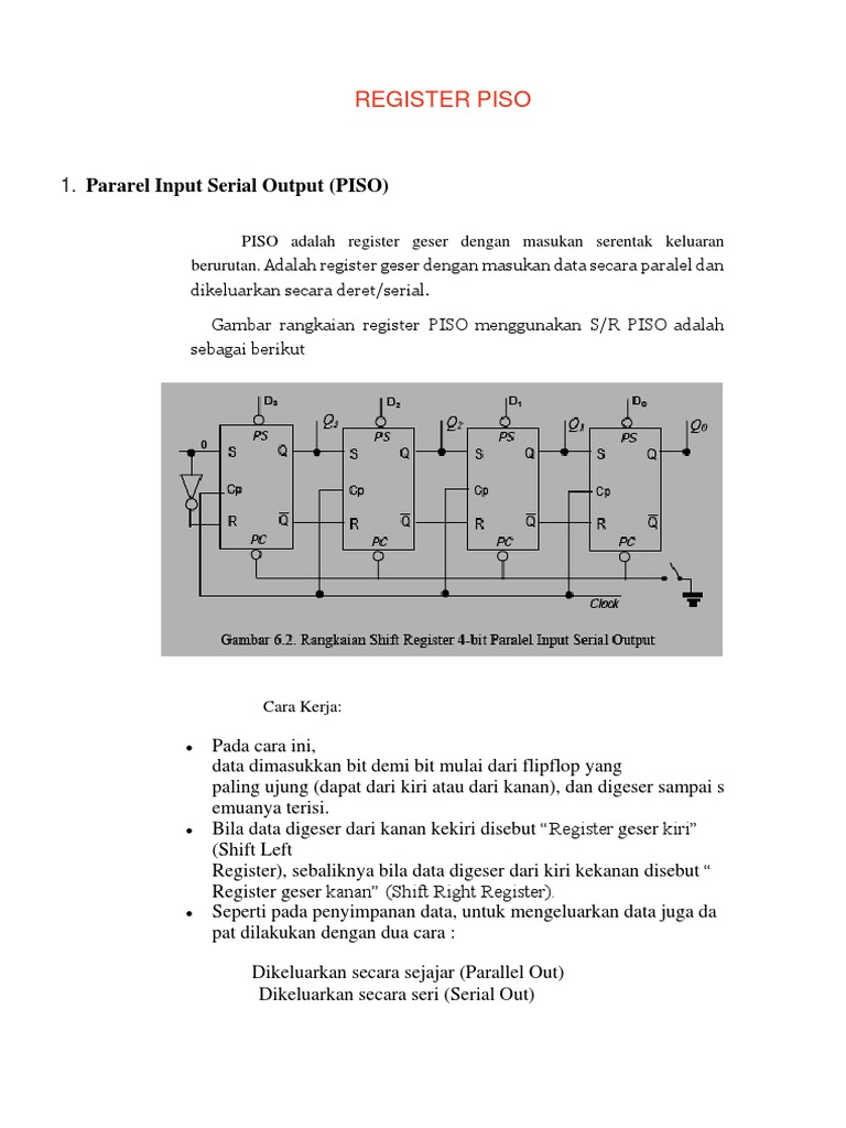 Cara Kerja Register PISO dan Rangkaian | PDF