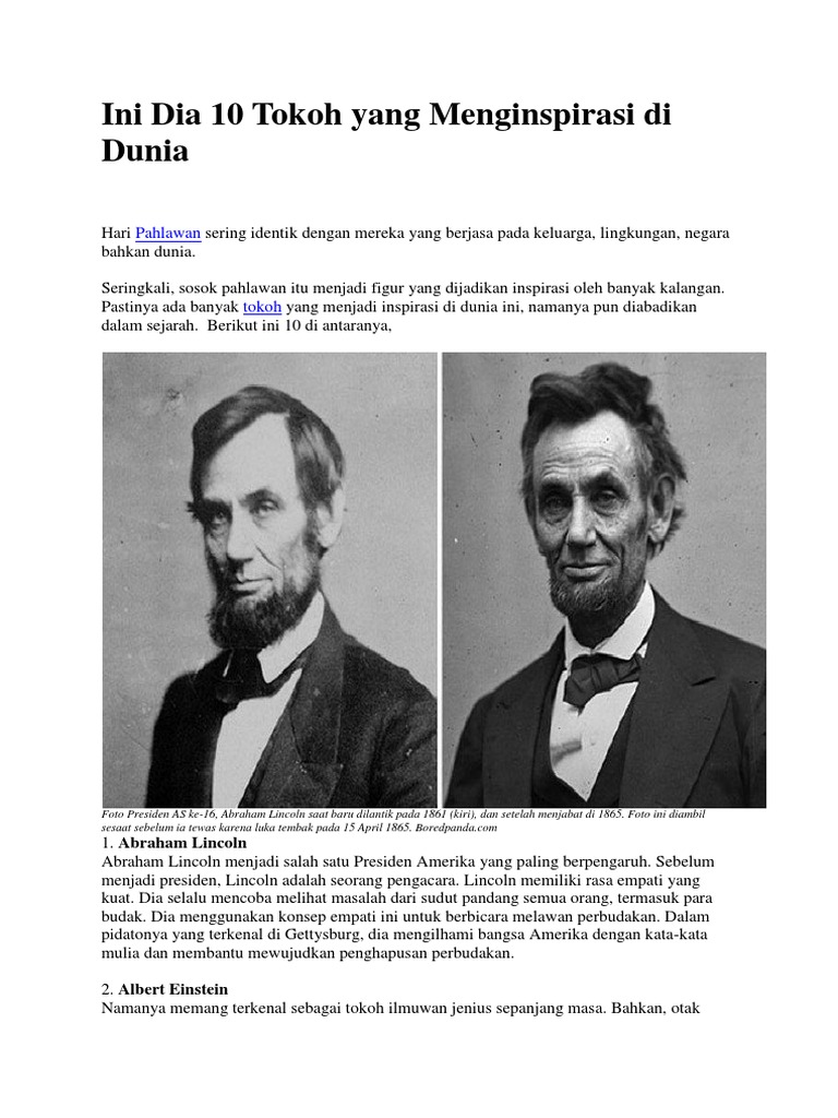 Ini Dia 10 Tokoh Yang Menginspirasi Di Dunia | PDF