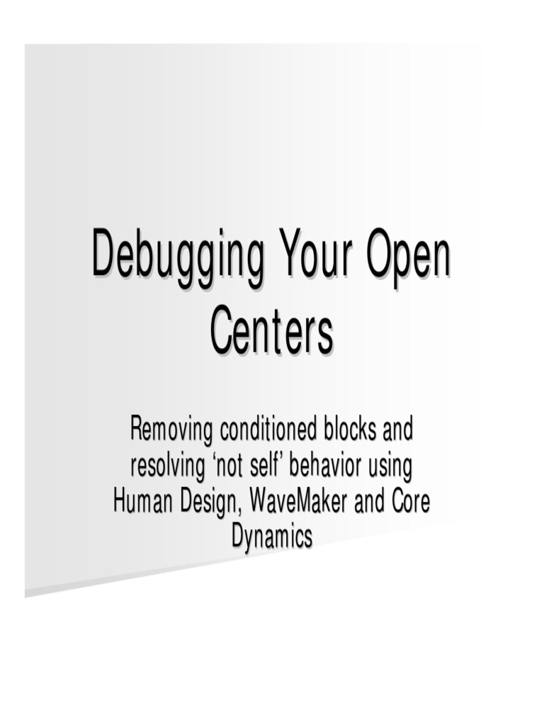 Debugging Your Open Centers v3 Full | PDF | Anger | Mind