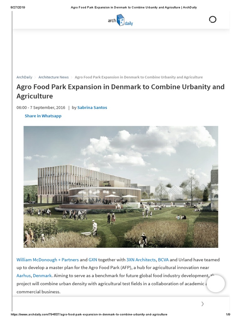 Agro Food Park Expansion in Denmark To Combine Urbanity and Agriculture ...