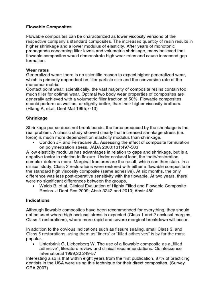 Flowable Composites | PDF | Dental Composite | Materials