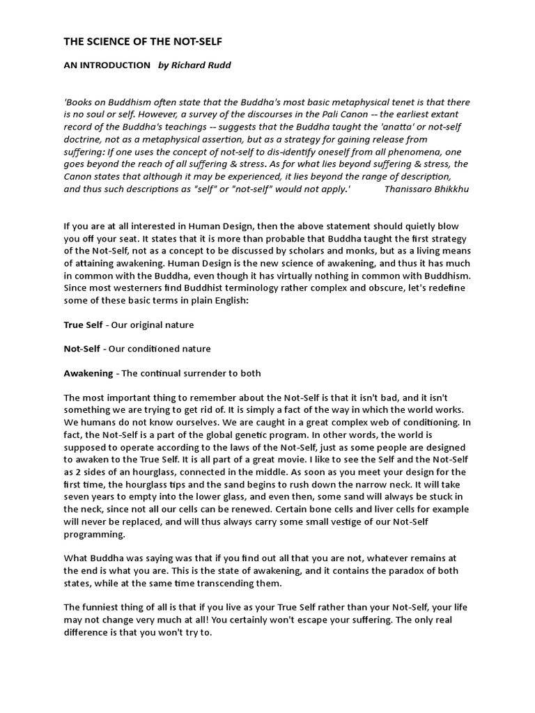 The Science of The Not-Self - Richard Rudd | PDF | Metaphysics ...