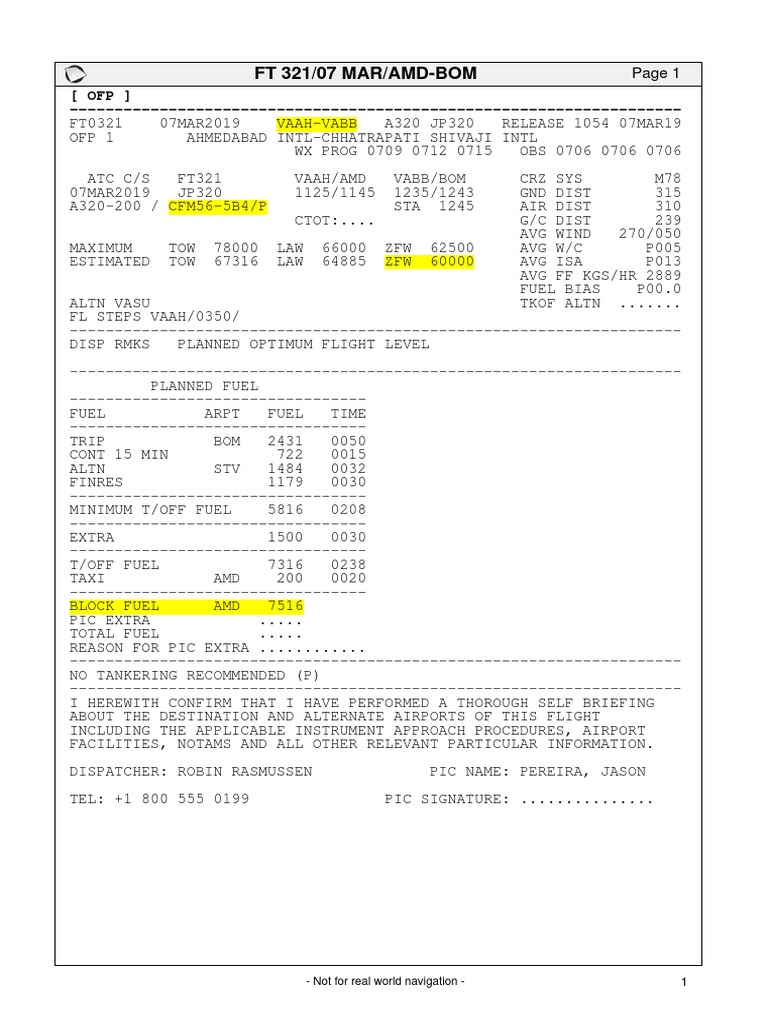 VAAH-VABB LOFT Flight Plan | PDF | Instrument Flight Rules | Aviation ...