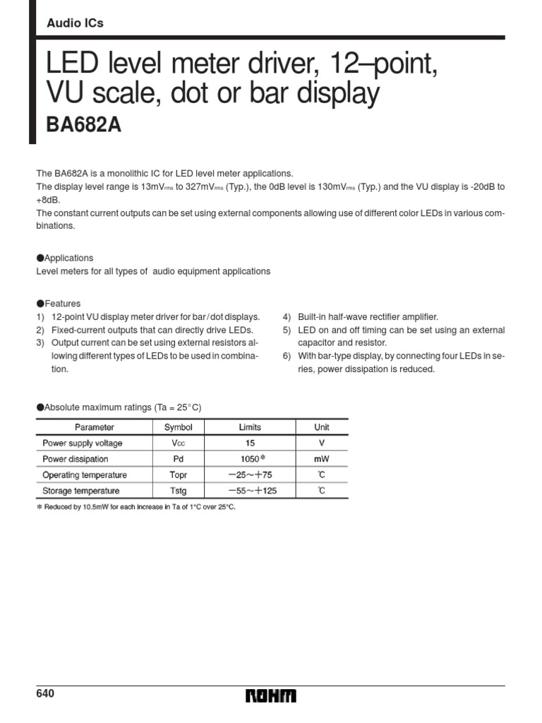 BA682A Rohm | PDF | Resistor | Capacitor