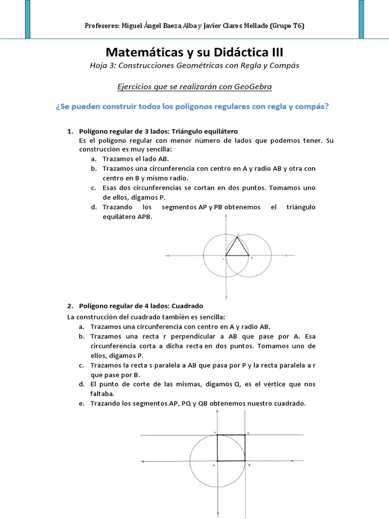 Construcciones Geométricas con Regla y Compás | PDF | Triángulo ...