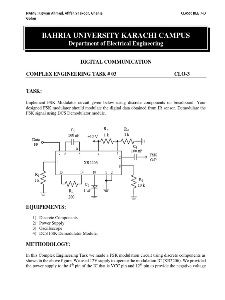 FSK Modulation Task Guide | PDF | Modulation | Electronic Circuits