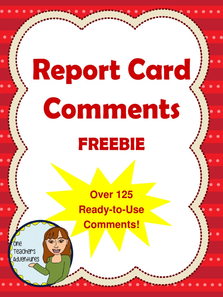 Over 125 Report Card Comments FREEBIE | PDF | Homework | Leadership