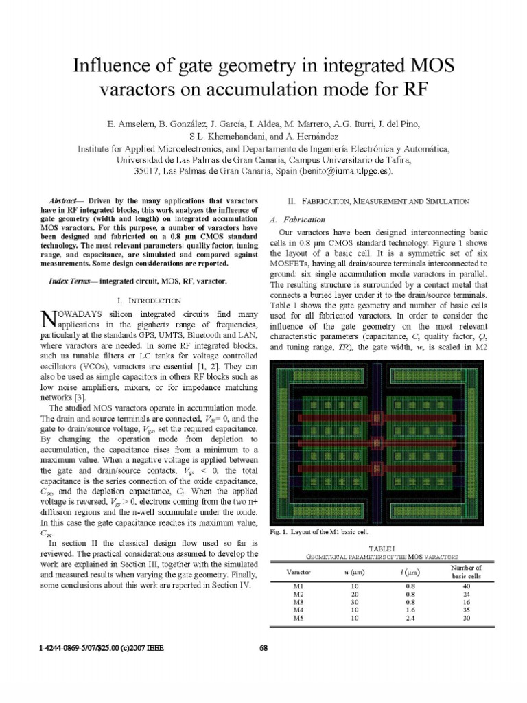 Mos Varactor | Download Free PDF | Mosfet | Field Effect Transistor