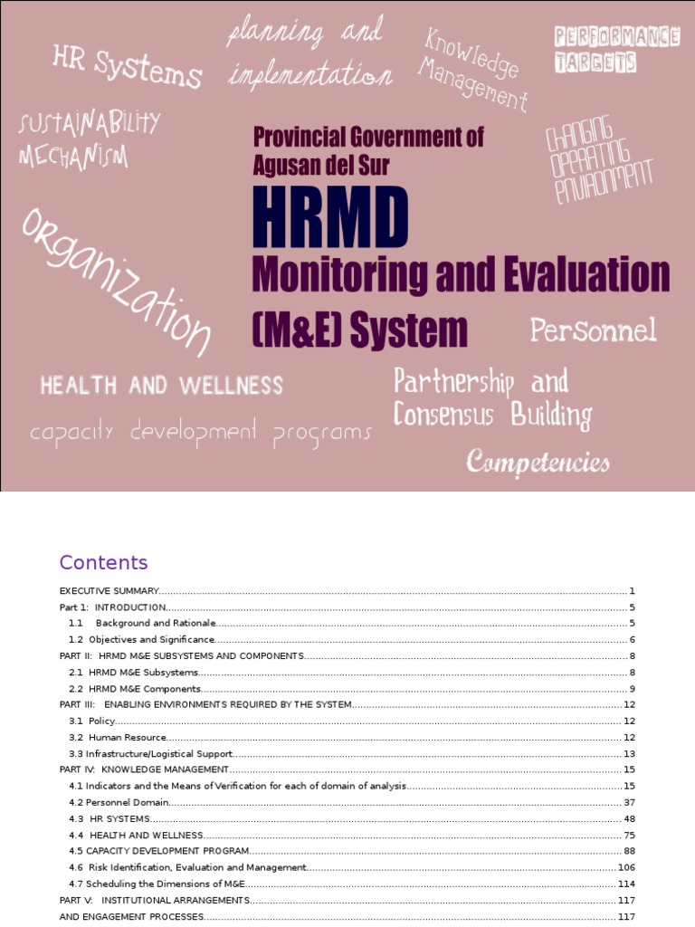 HRMDP M&E System | PDF | Capacity Building | System