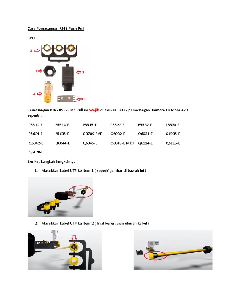 Cara Pemasangan RJ45 Push Pull | PDF
