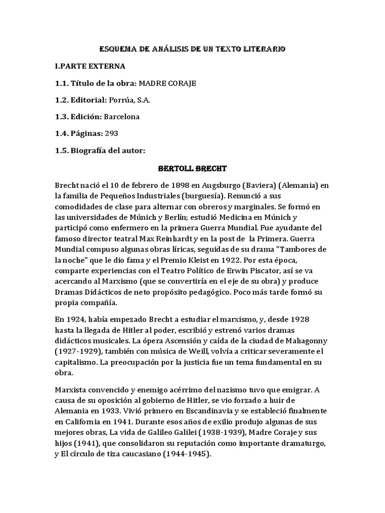 Madre Coraje | PDF | Realismo literario | Narración