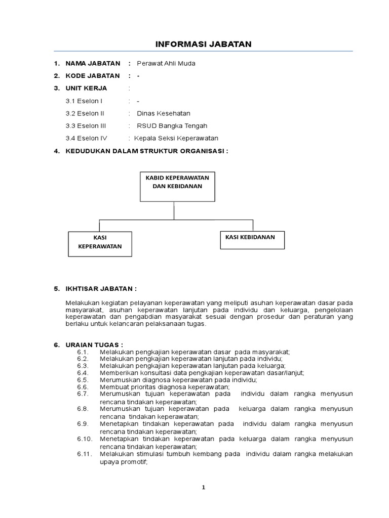 Anjab Perawat Ahli Muda | PDF