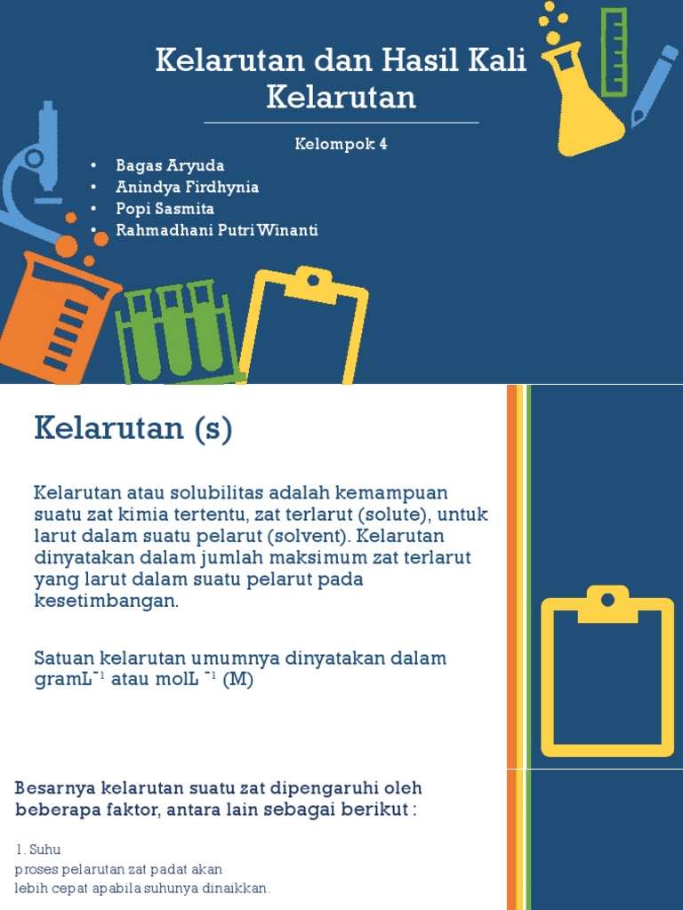 Kelarutan Dan Hasil Kali Kelarutan | PDF