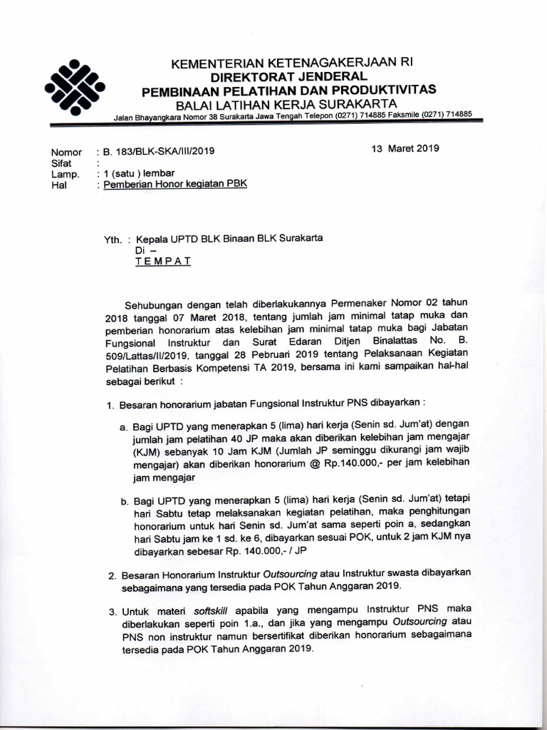Surat Edaran PBK PDF | PDF