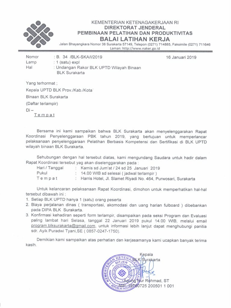 B034 Undangan Rakor PDF | PDF